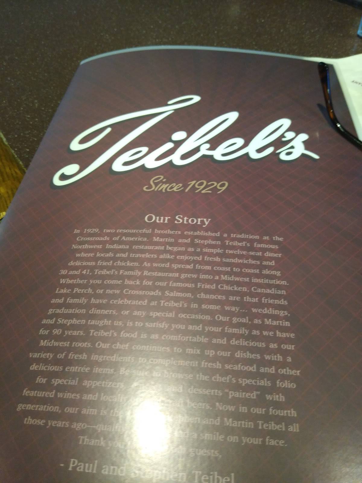 Menu at Teibel's Family Restaurant, Schererville