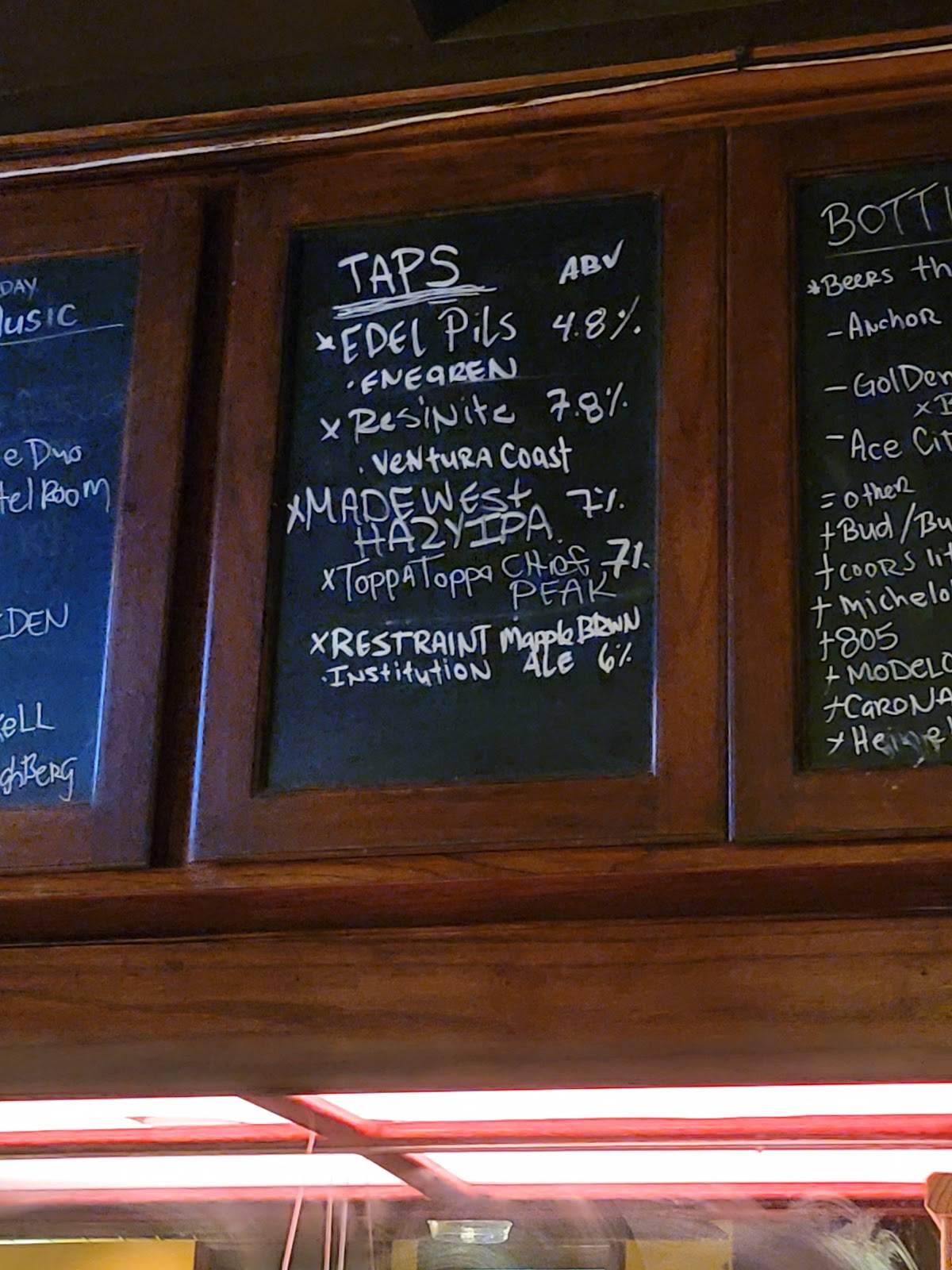 Menu at The 1901 pub & bar, Oxnard