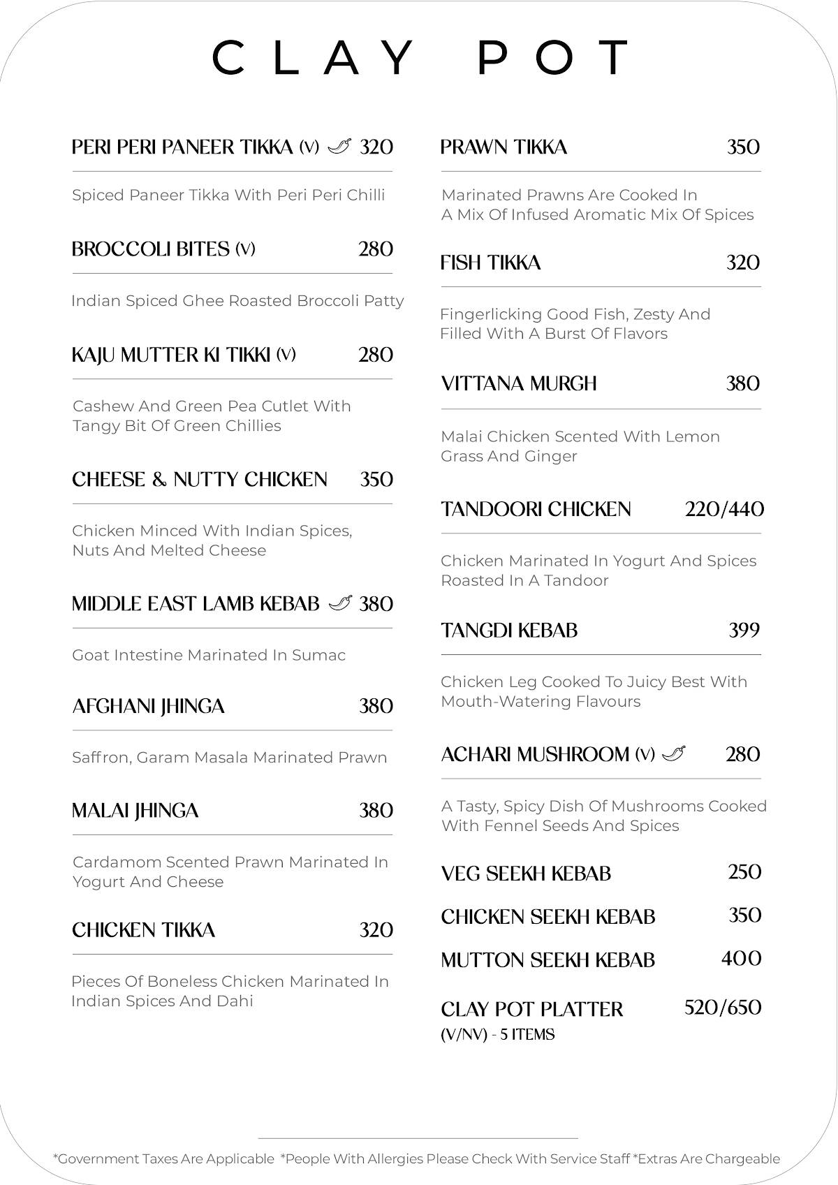 Menu at The Alcove Restobar, Chennai