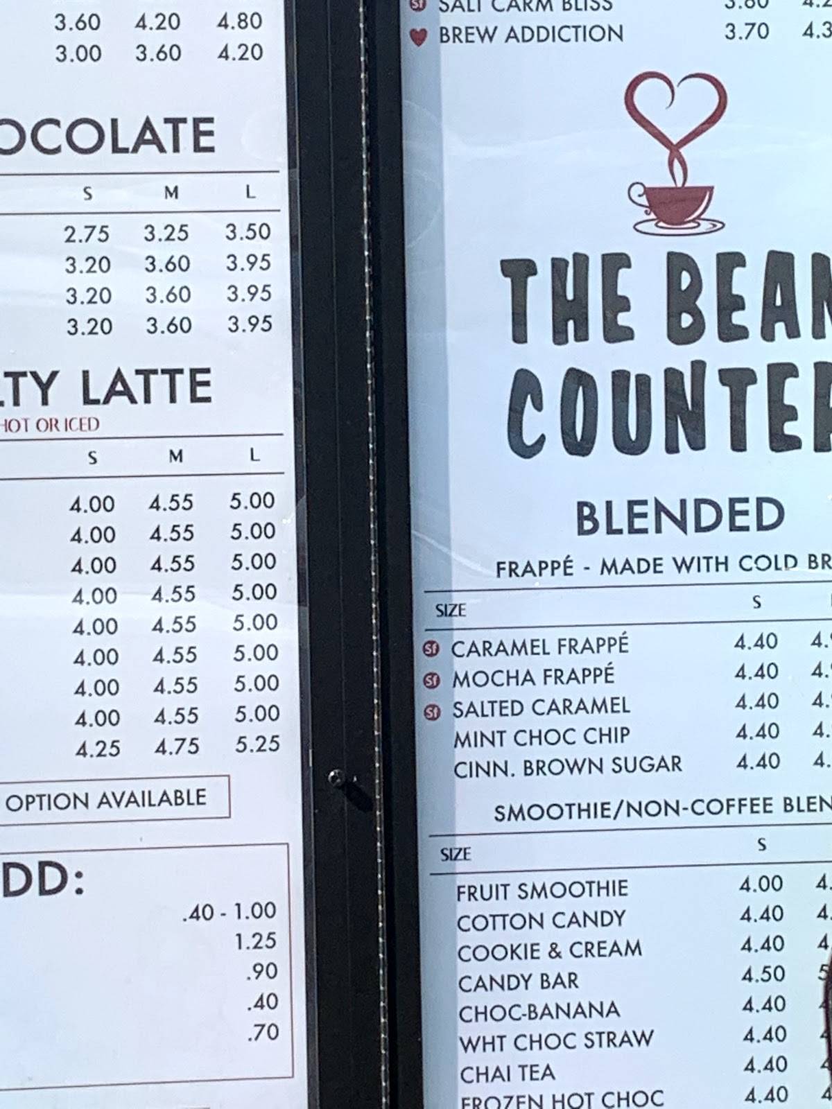 Menu at The Bean Counter, Rapid City