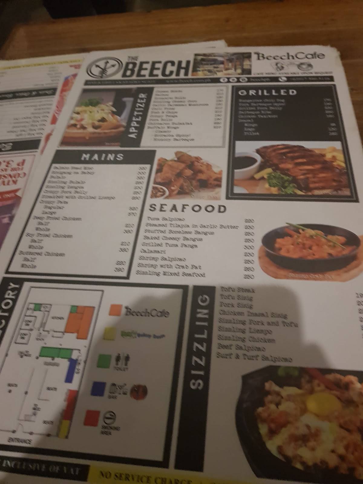 Menu at The Beech pub & bar, Quezon City
