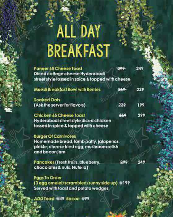 Menu at The Big Tree Cafe, Gurugram, Dayal Farms