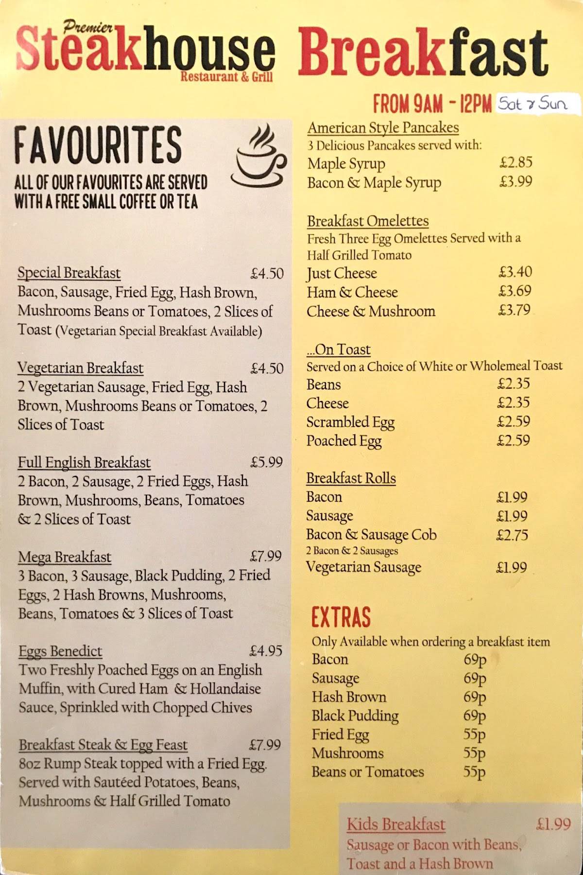 Menu at The Broomhill Inn pub & bar, Nottingham, Broomhill Rd