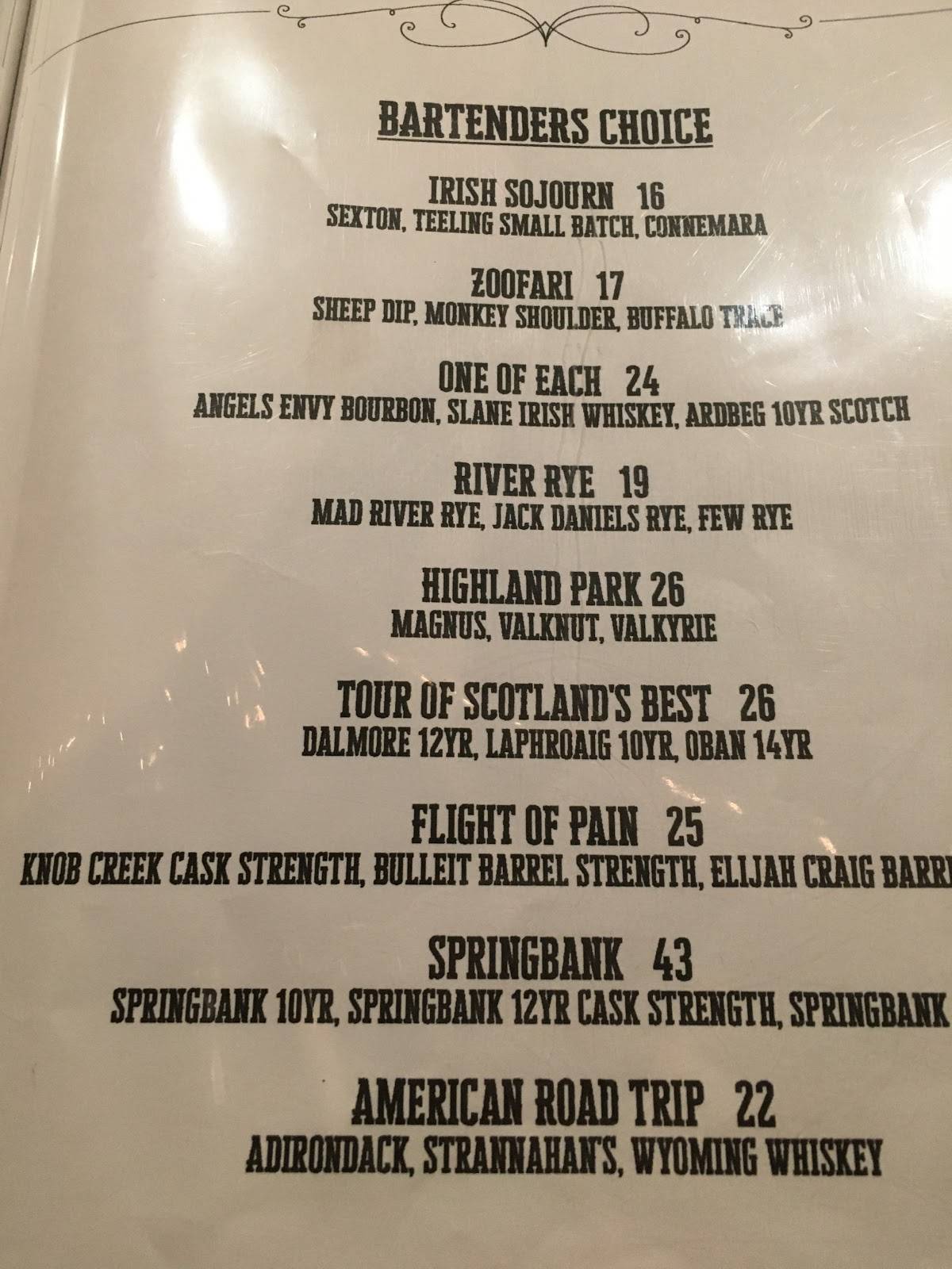 Menu at The Charred Oak Tavern pub & bar, Middleborough