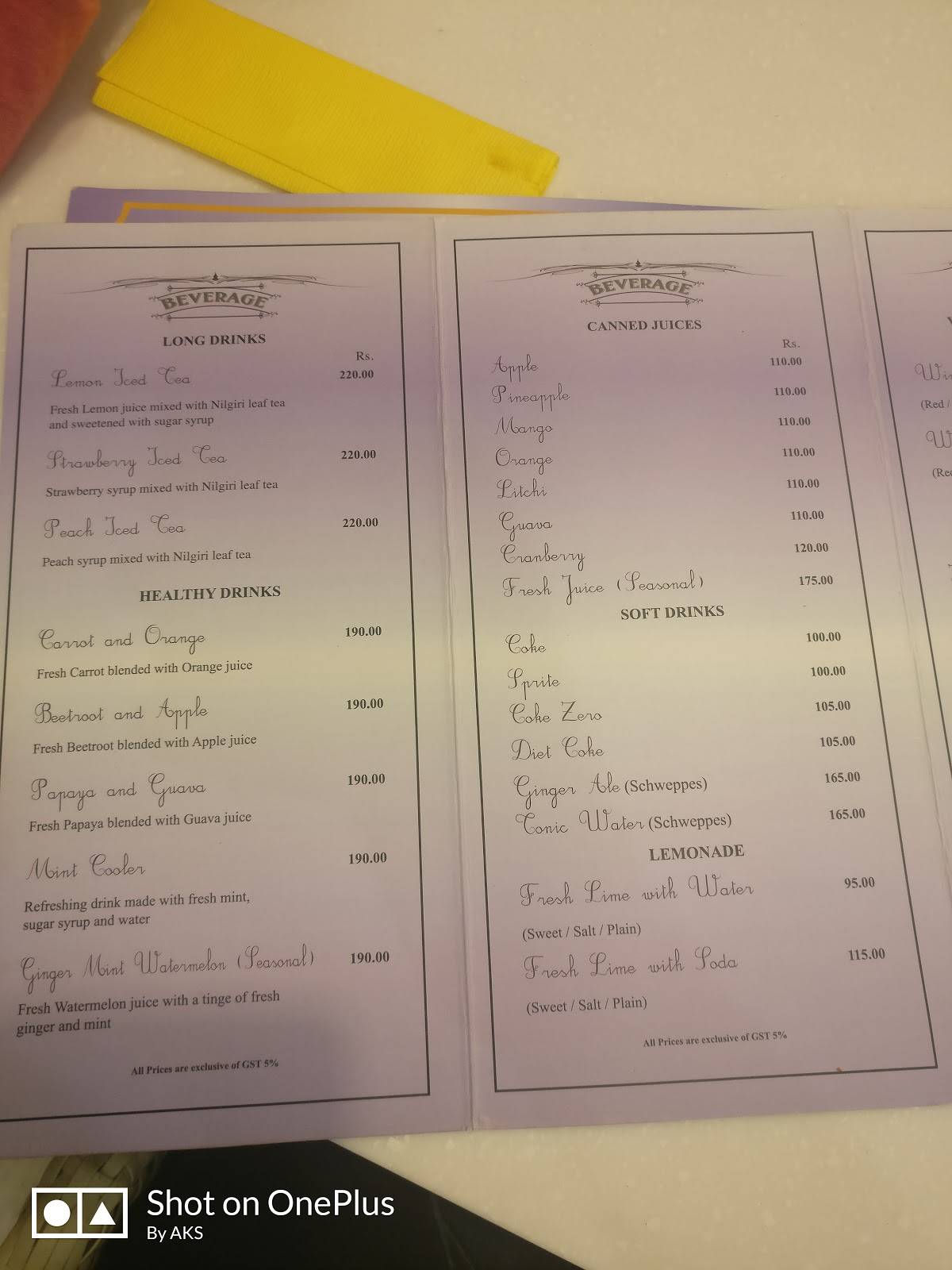 Menu at The Culinarium, Bicketty, 75