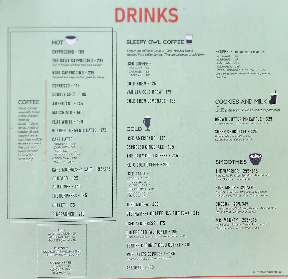 Menu at The Daily Cafe, Kolkata