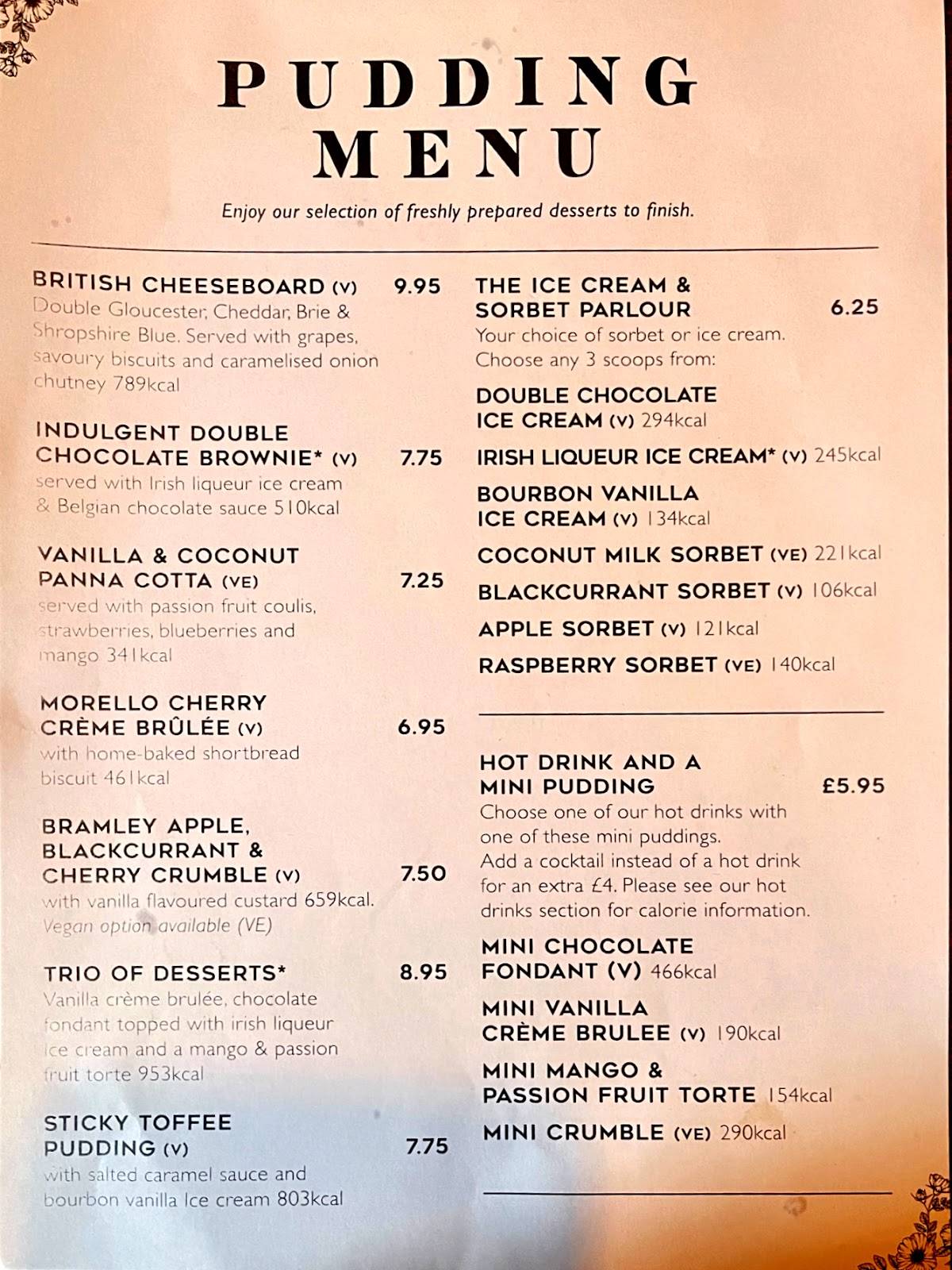 Menu at The Fox House pub & bar, Sheffield, Longshaw House