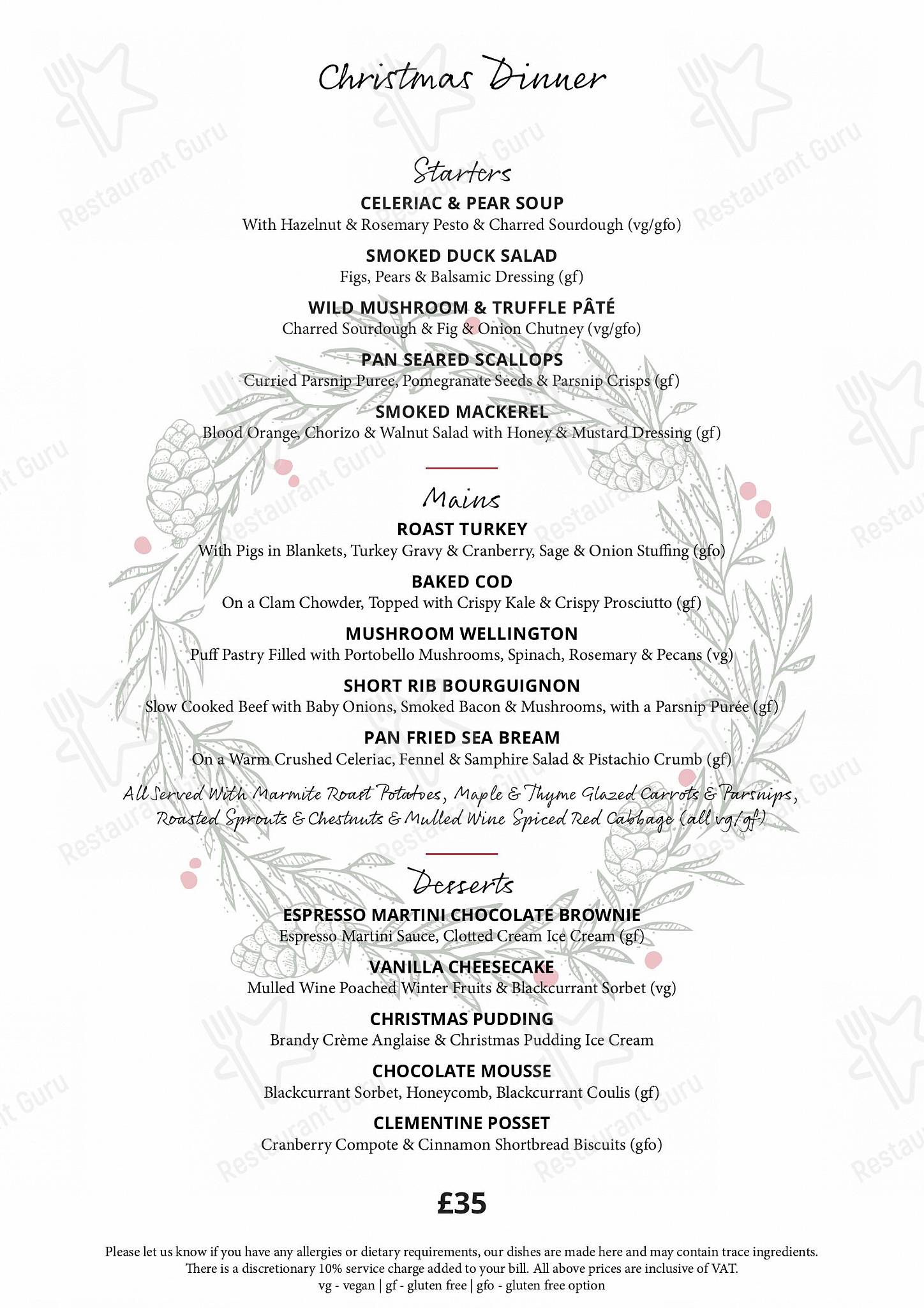 Menu at The Goat at Downton restaurant, Downton