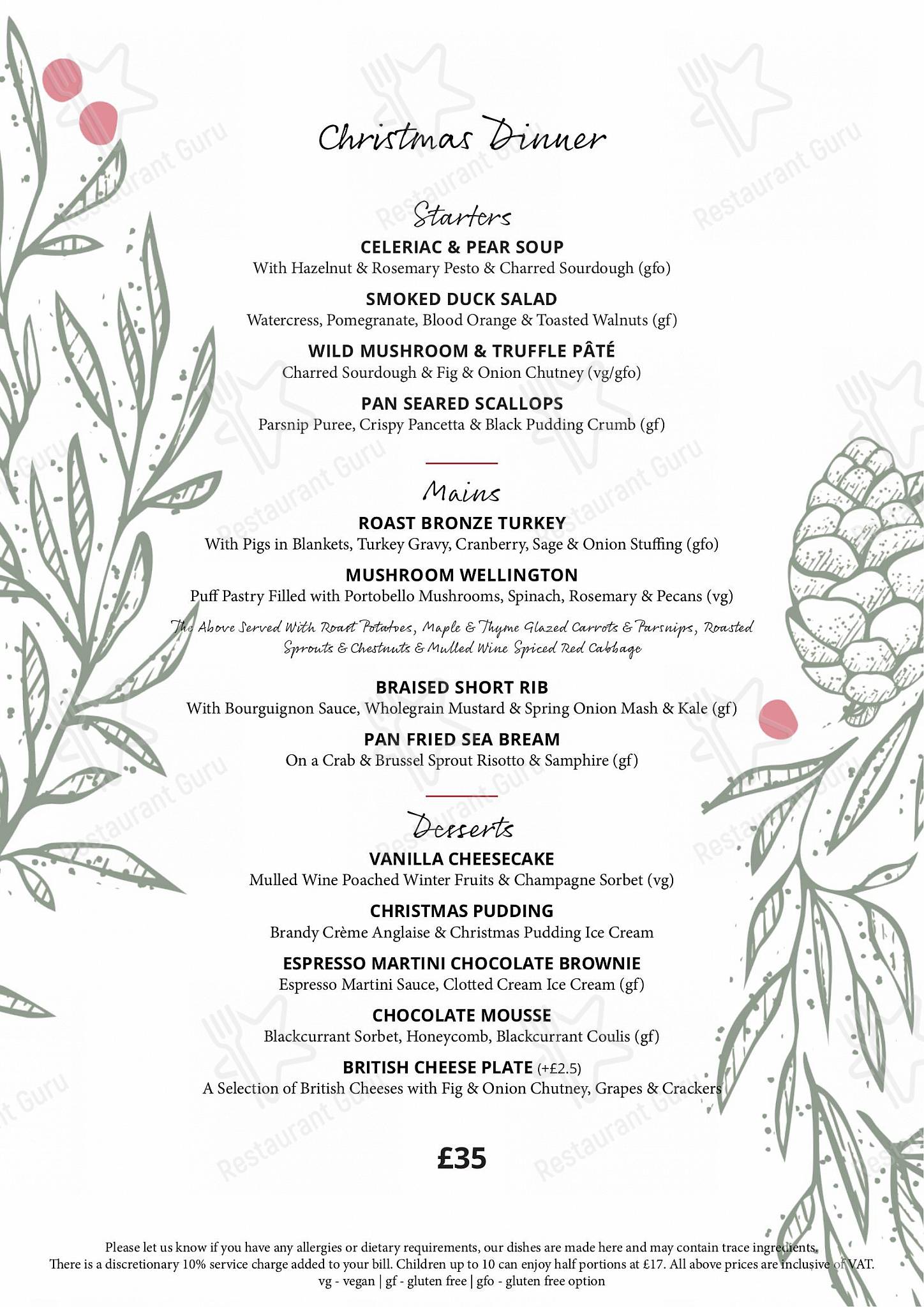 Menu at The Goat at Downton restaurant, Downton
