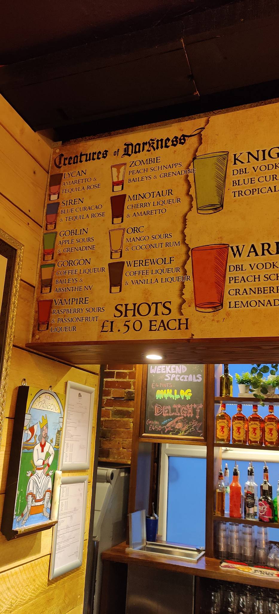 Menu at The Hobbit Pub, Southampton