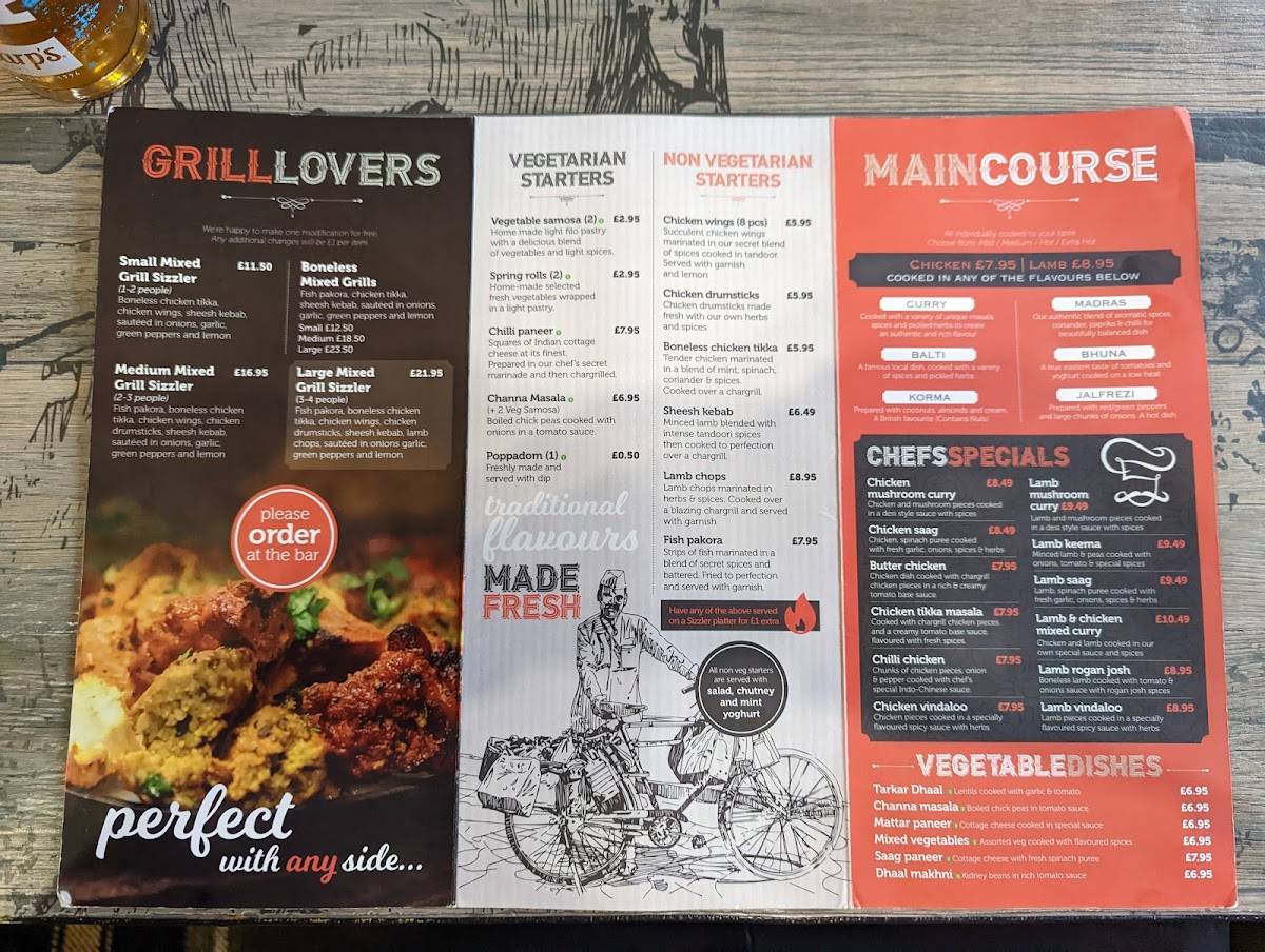 Menu at The New Dun Cow Bar & Grill, Telford