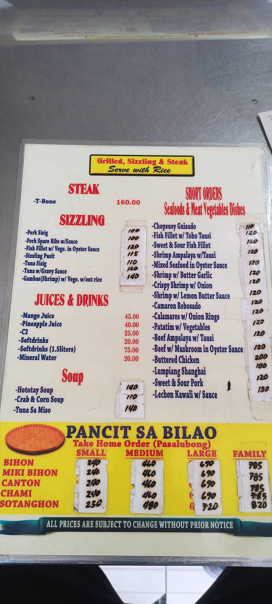 Menu at The Original Pares Mami House Retiro restaurant, Quezon City, N ...