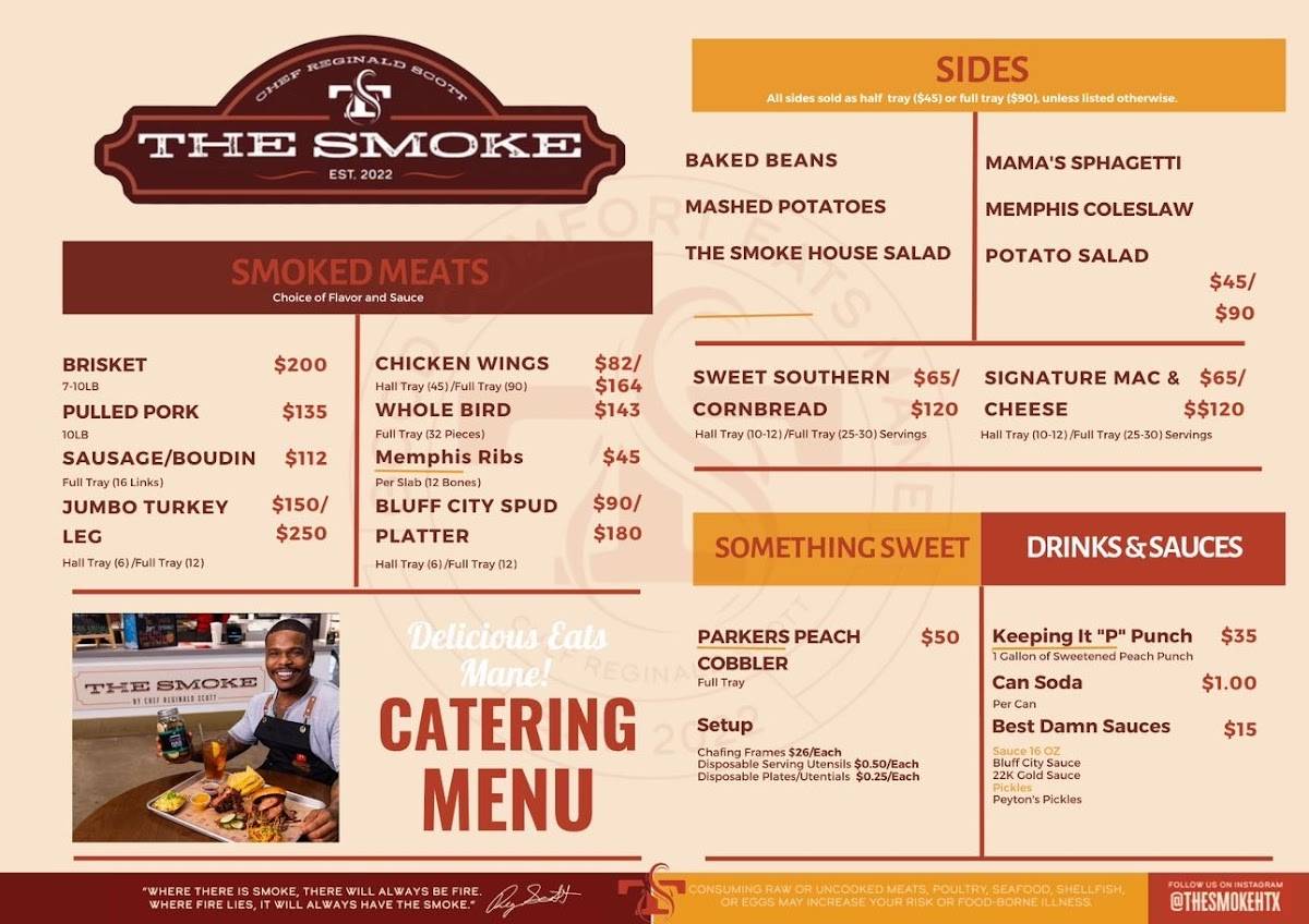 Menu at The Smoke restaurant, Houston