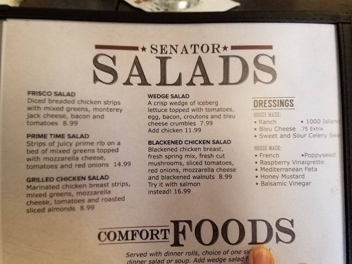 Menu at The Whitehouse Inn steakhouse, Whitehouse