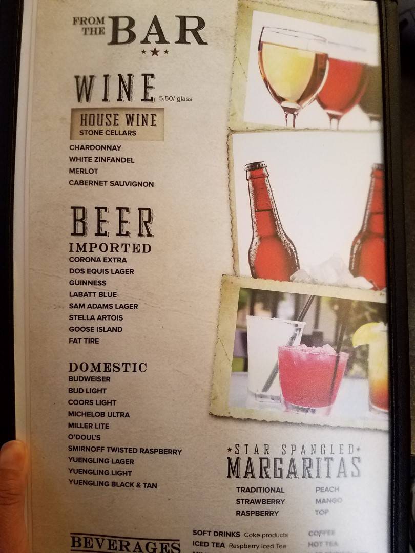 Menu at The Whitehouse Inn steakhouse, Whitehouse