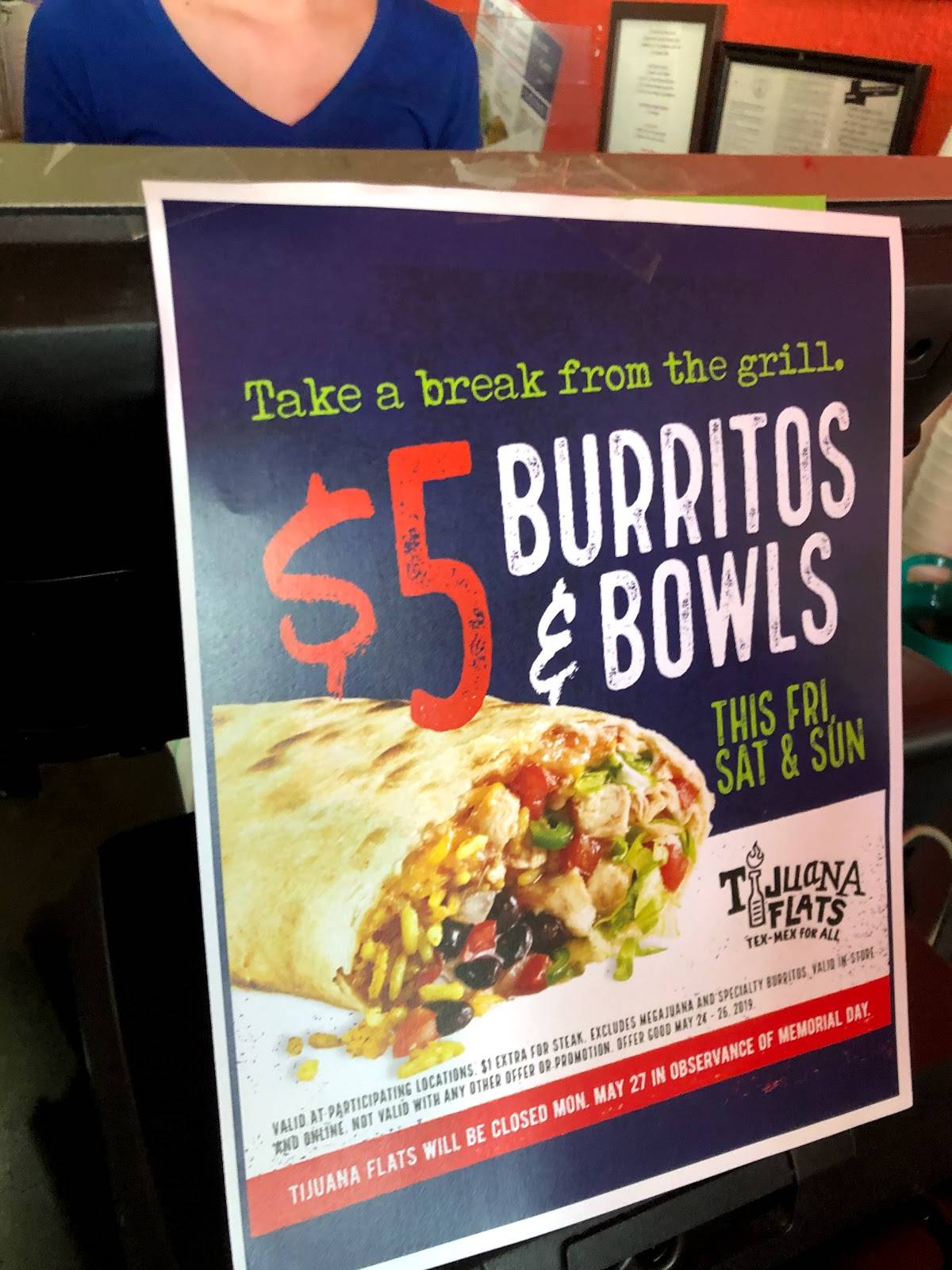 Menu at Tijuana Flats restaurant, Lakeland