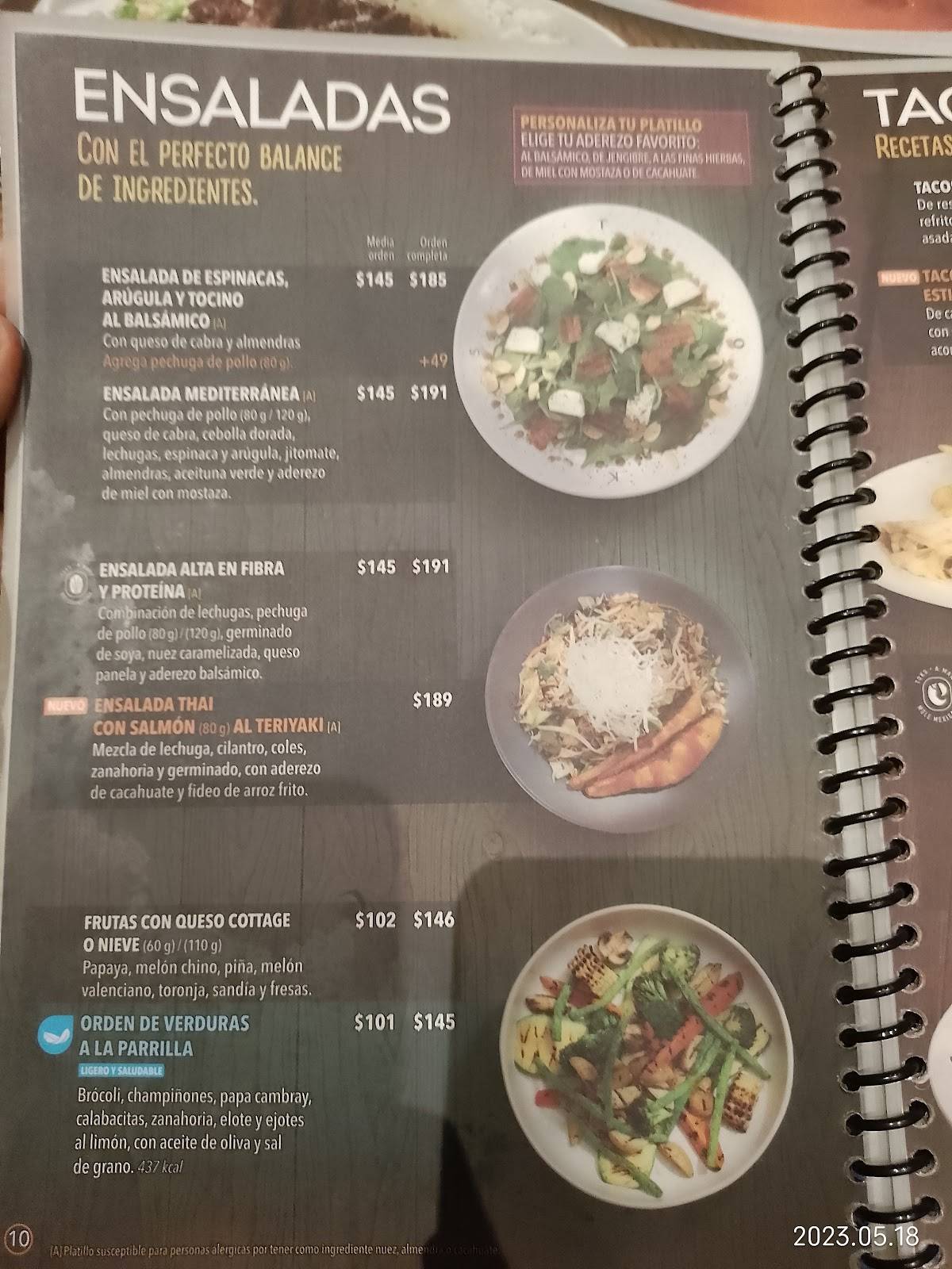 Carta del restaurante Toks Mitras, Monterrey, Avenida Ruiz Cortinez