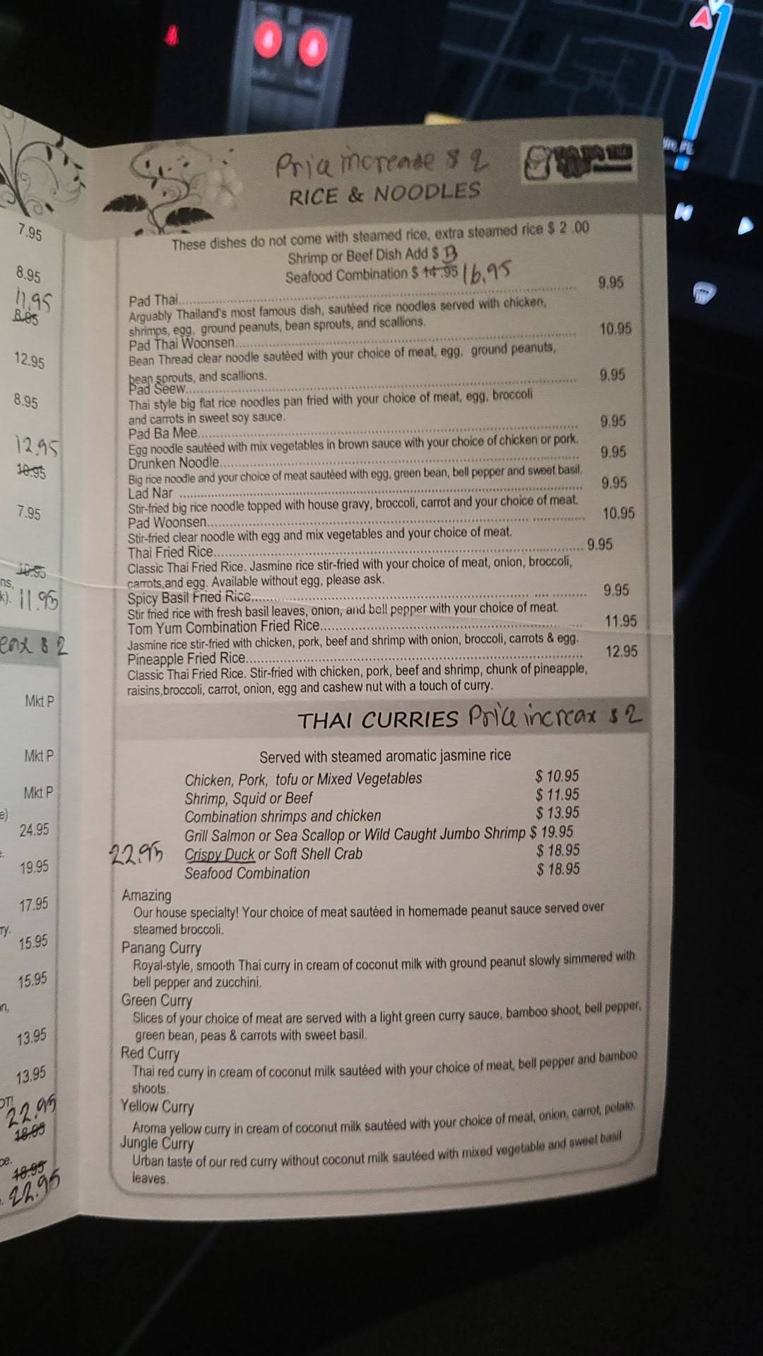 Menu at Tom Yum Thai & Sushi Restaurant, Dunedin