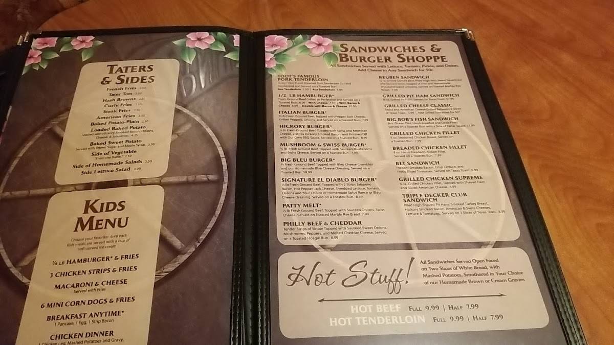 Menu at Toot-Toot Restaurant & Lounge, Bethany