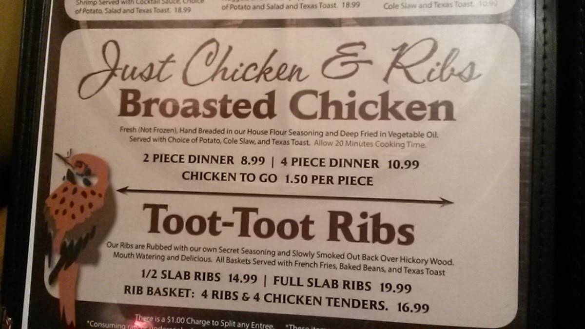 Menu at Toot-Toot Restaurant & Lounge, Bethany
