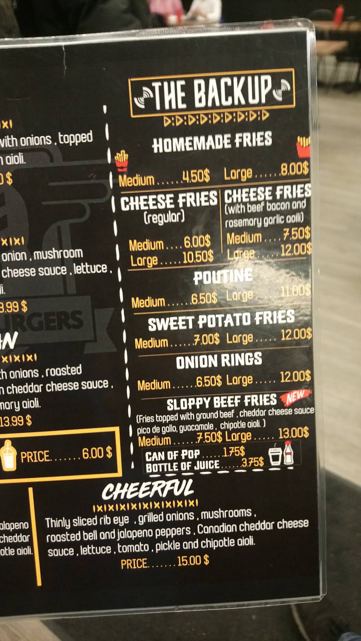 Carta del restaurante Top Gun Burger (Keele St.), Vaughan