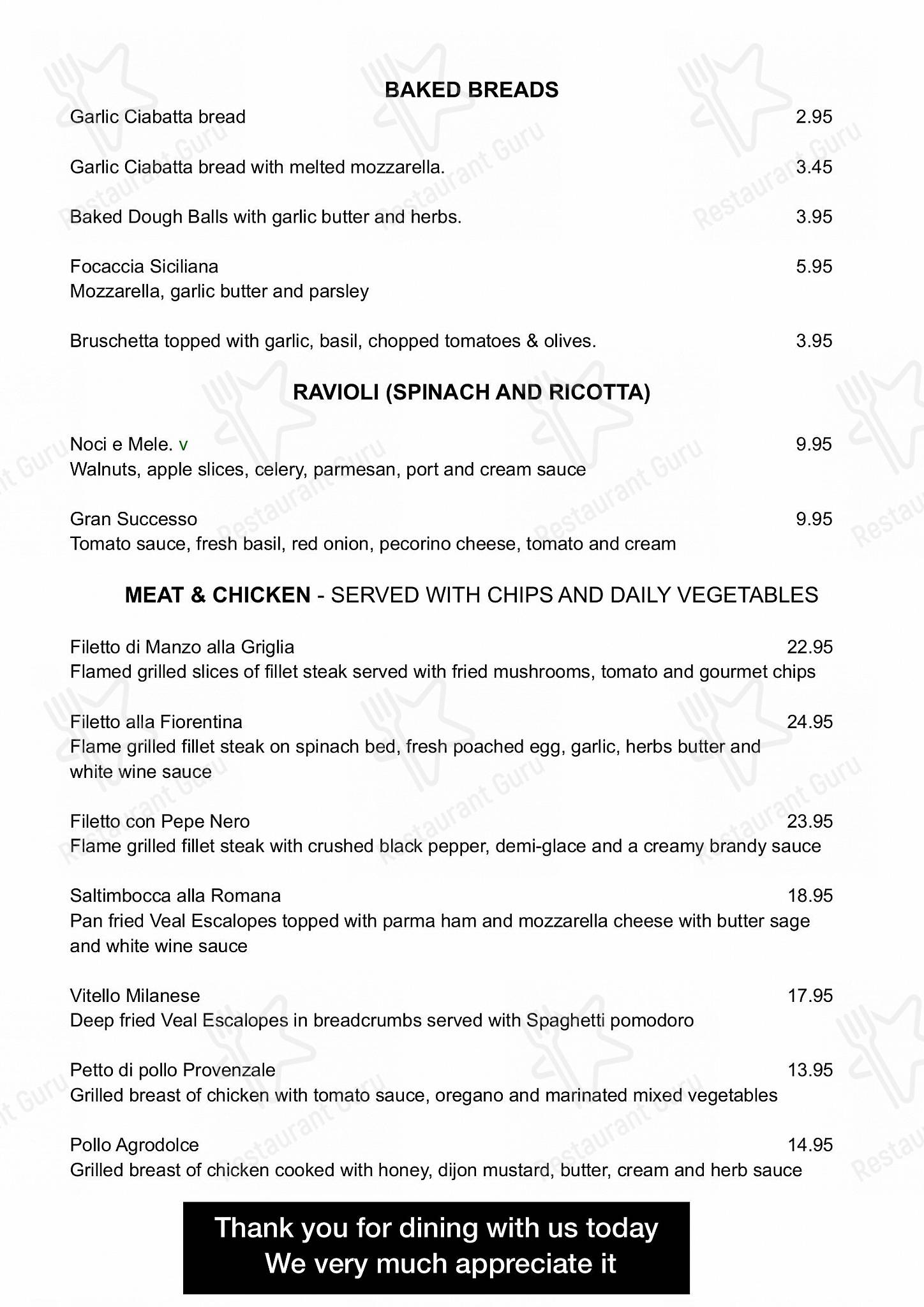 Menu at Tosca Pizza Bar and Grill, Shoreham-by-Sea