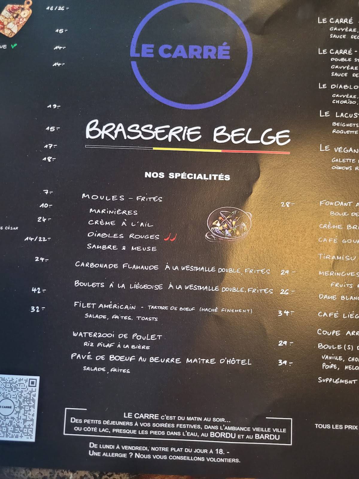 Menu da Le Carré, Vevey