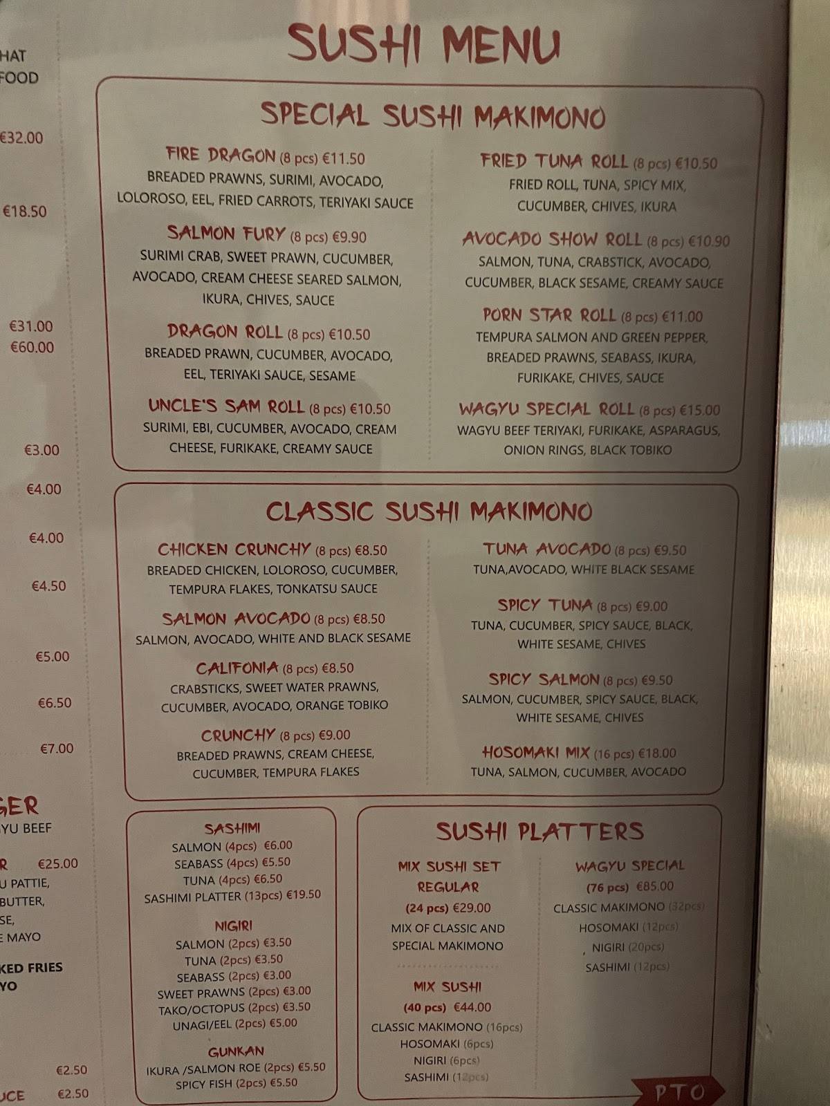 Menu at Wagyu Bar & Kitchen, Valletta