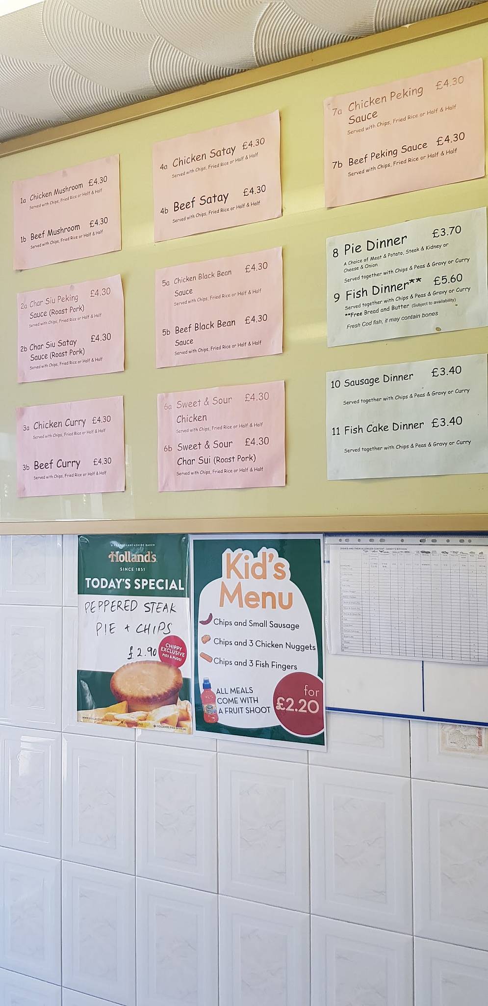 Menu at Danny's Kitchen restaurant, Warrington, 90-92 Bridge St