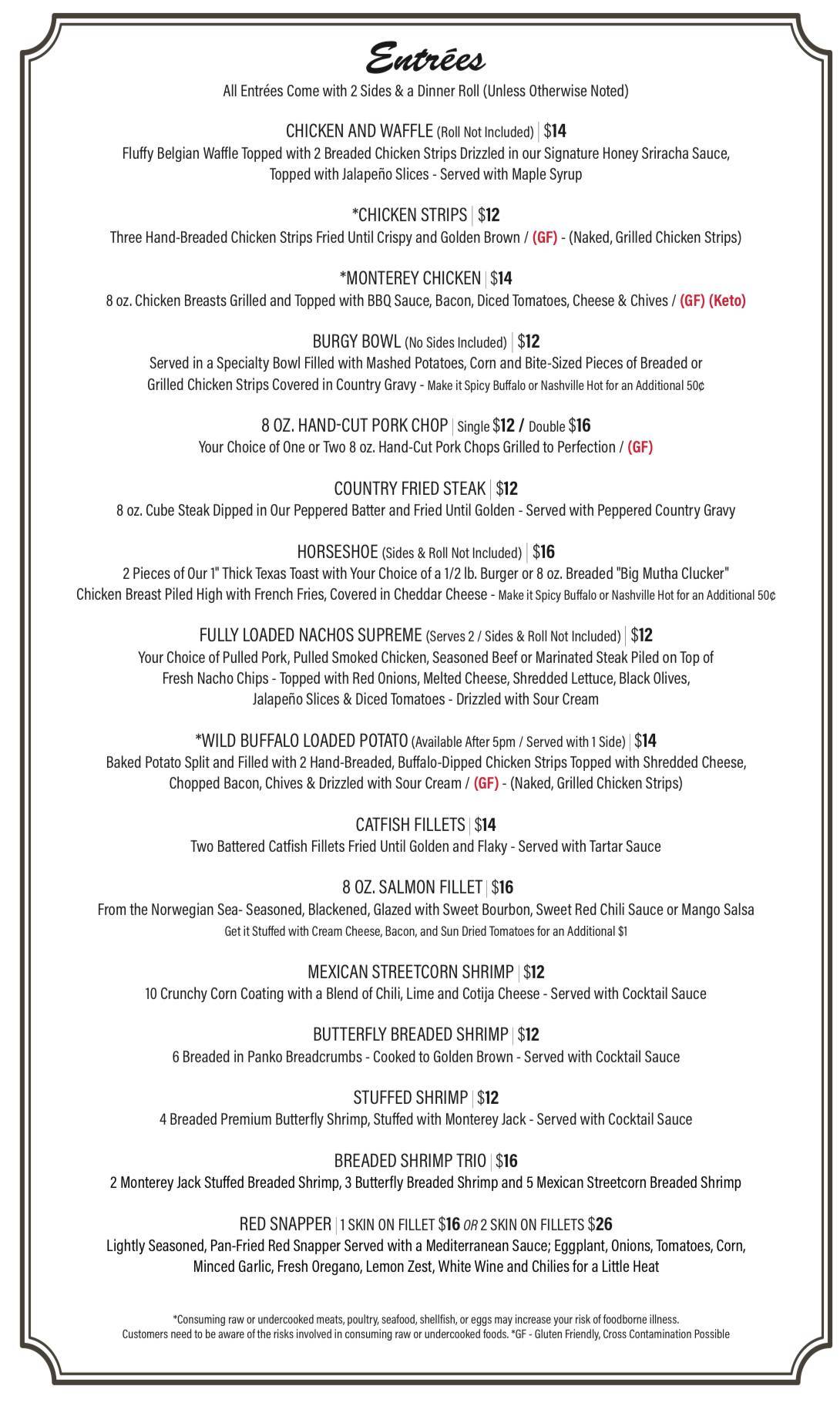 Menu at Warsaw Brewery LLC restaurant, Warsaw