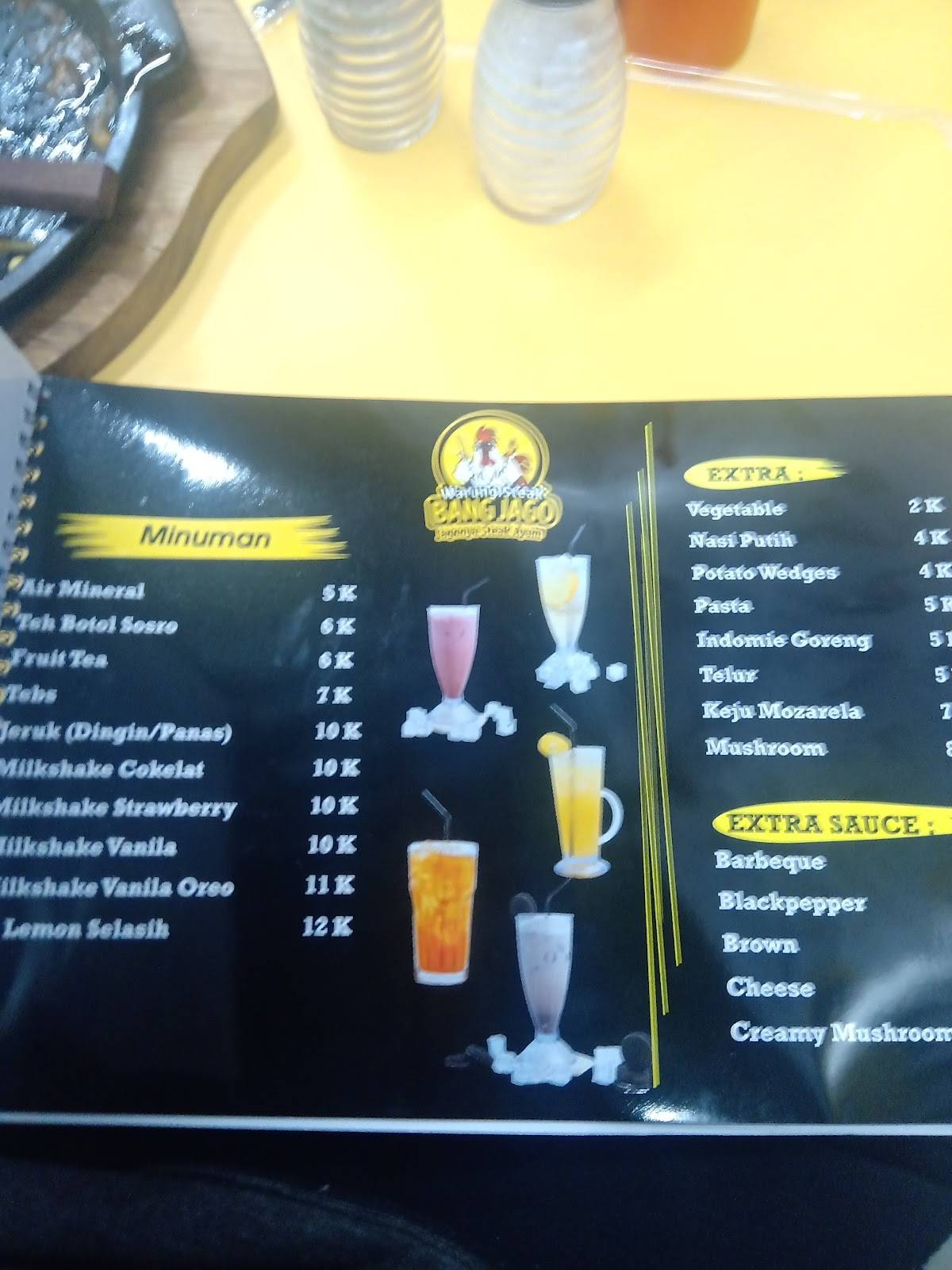 Menu at Warung steak bang jago, Bandung