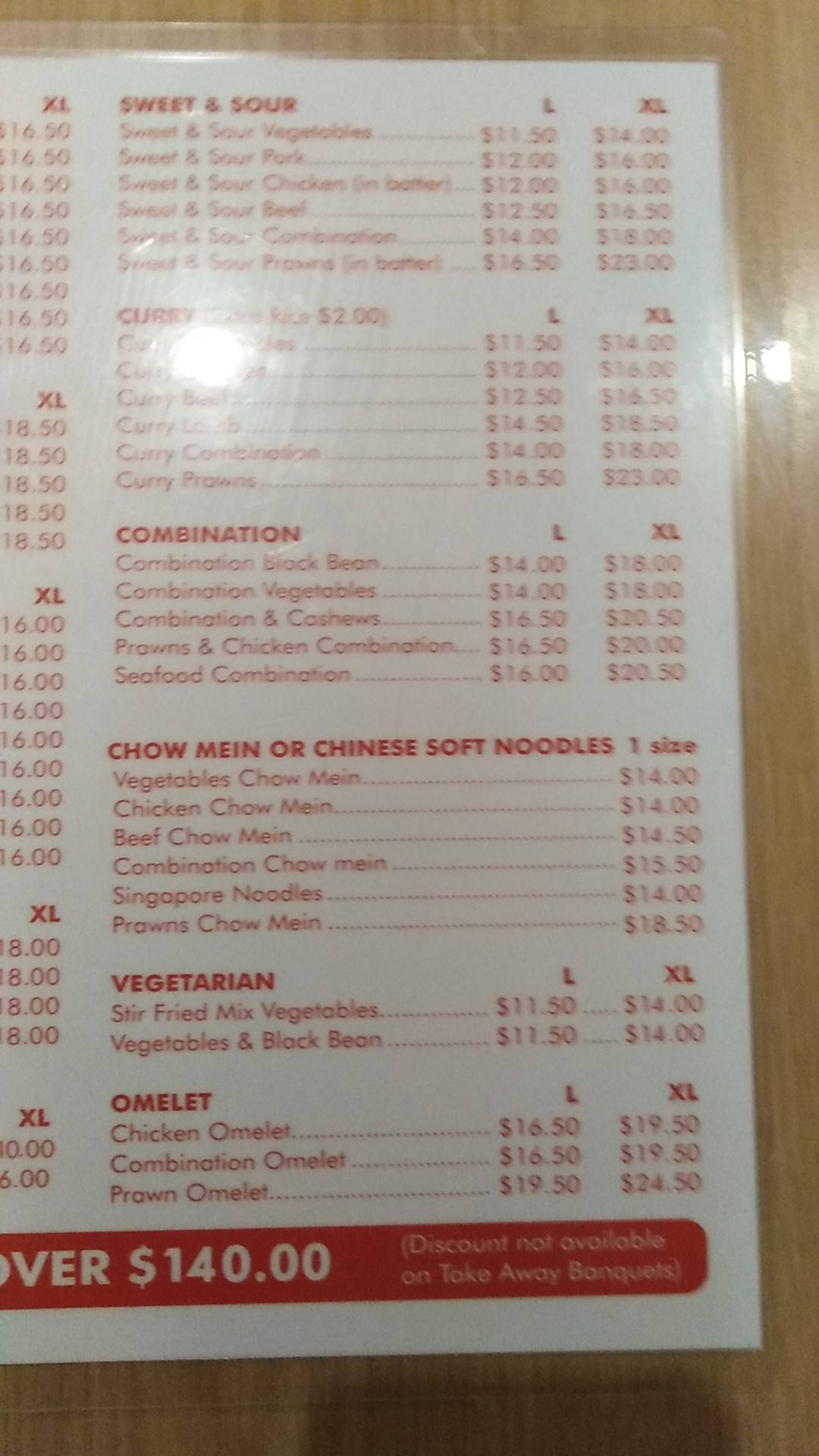 Menu at Lam Inn Chinese Restaurant, Whyalla Norrie