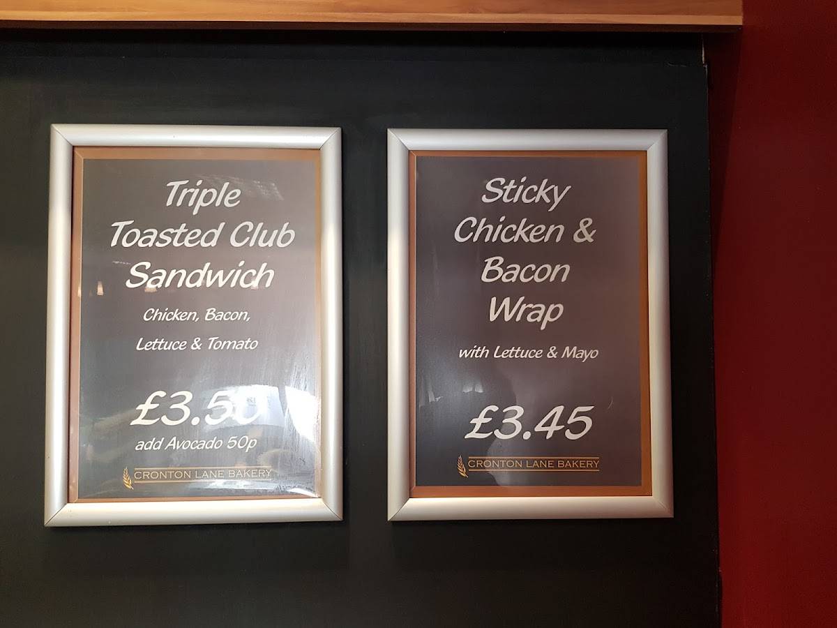 Menu at Cronton Lane Bakery, Widnes