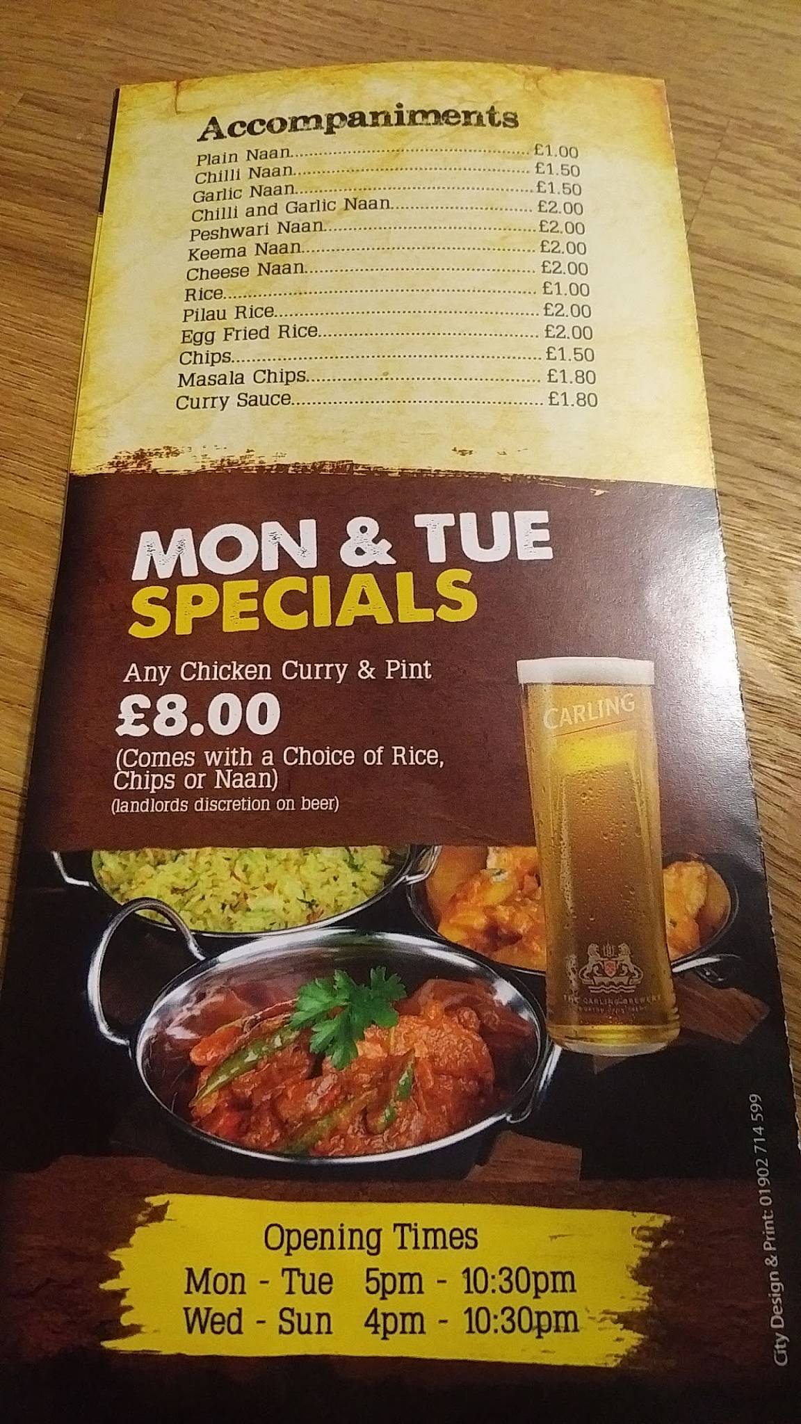 Menu at Desi Yew Tree pub & bar, Wolverhampton