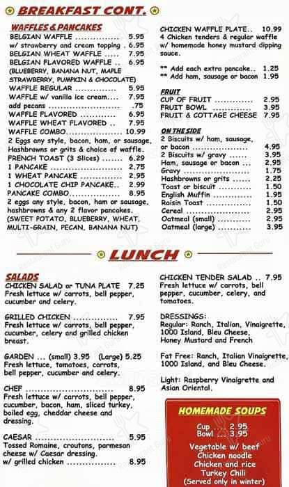 Menu at Yale Street Grill cafe, Houston