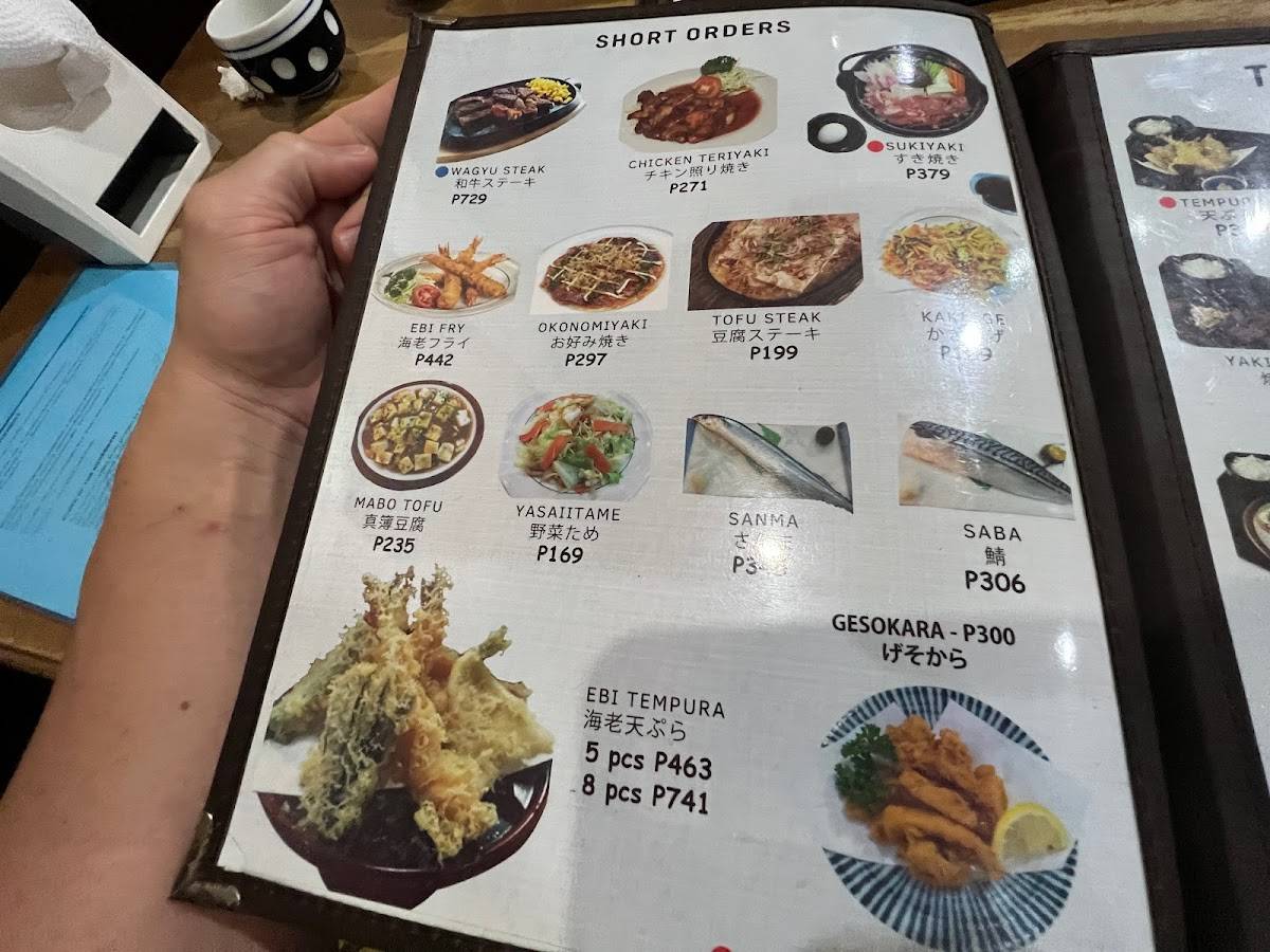 Menu at Yutaka Izakaya restaurant, Quezon City, UNIT X