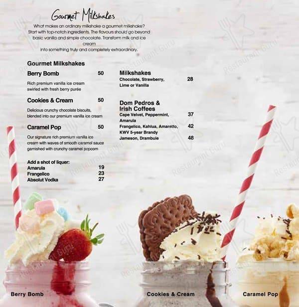 Menu at Cape Town Fish Market Tokai restaurant, Cape Town, Shop G14