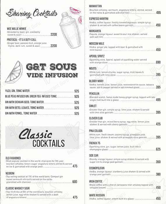 Menu at 1522 Bar & Kitchen Mumbai, Mumbai