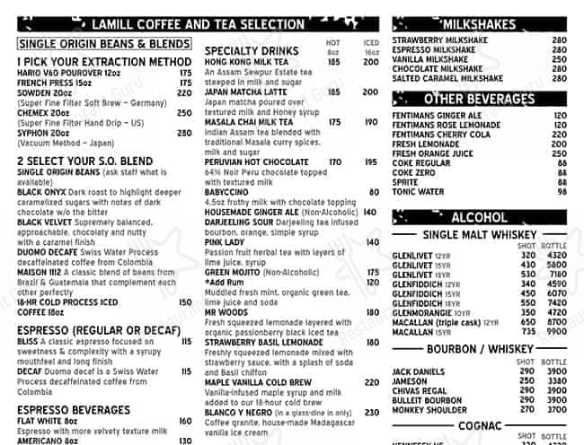 Menu at Single Origin - Rockwell cafe, Makati, 28 Amorsolo Dr
