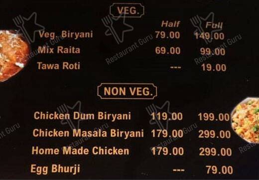 Menu at Biryani Express, Kharar
