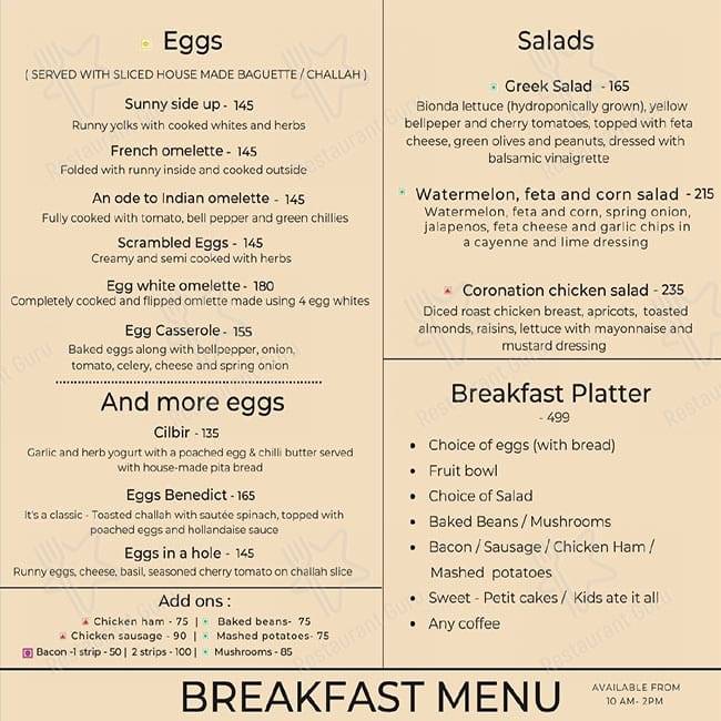Menu at Corridor Seven Coffee Roasters, Nagpur