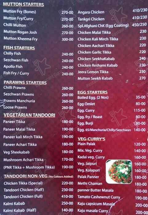 Menu at Red Fox Bar & Restaurant, Vijayawada