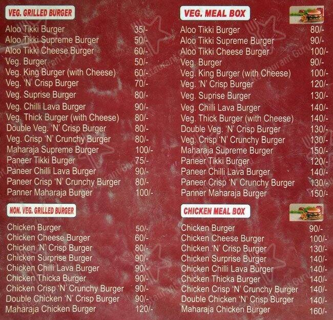 Menu at The Burger Chef, Gurugram, C Block