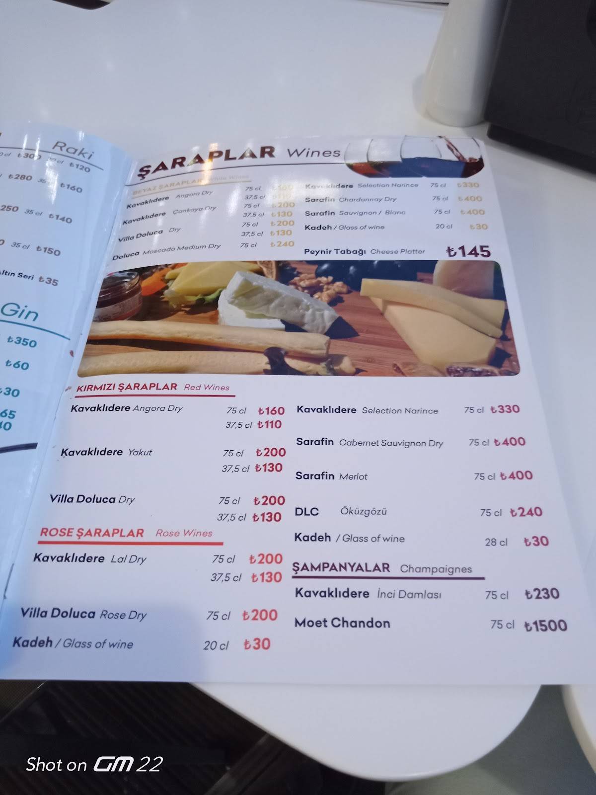 Menu at Eziç Peanuts, Cyprus, Karakız Sk 26
