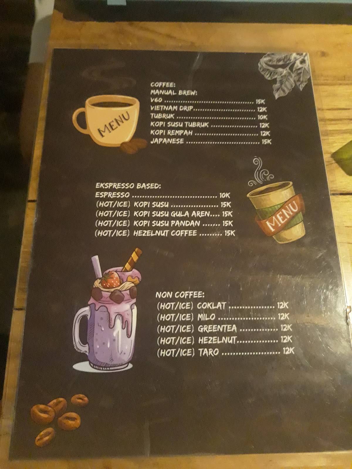 Menu at 1001 kopi, Sendangadi