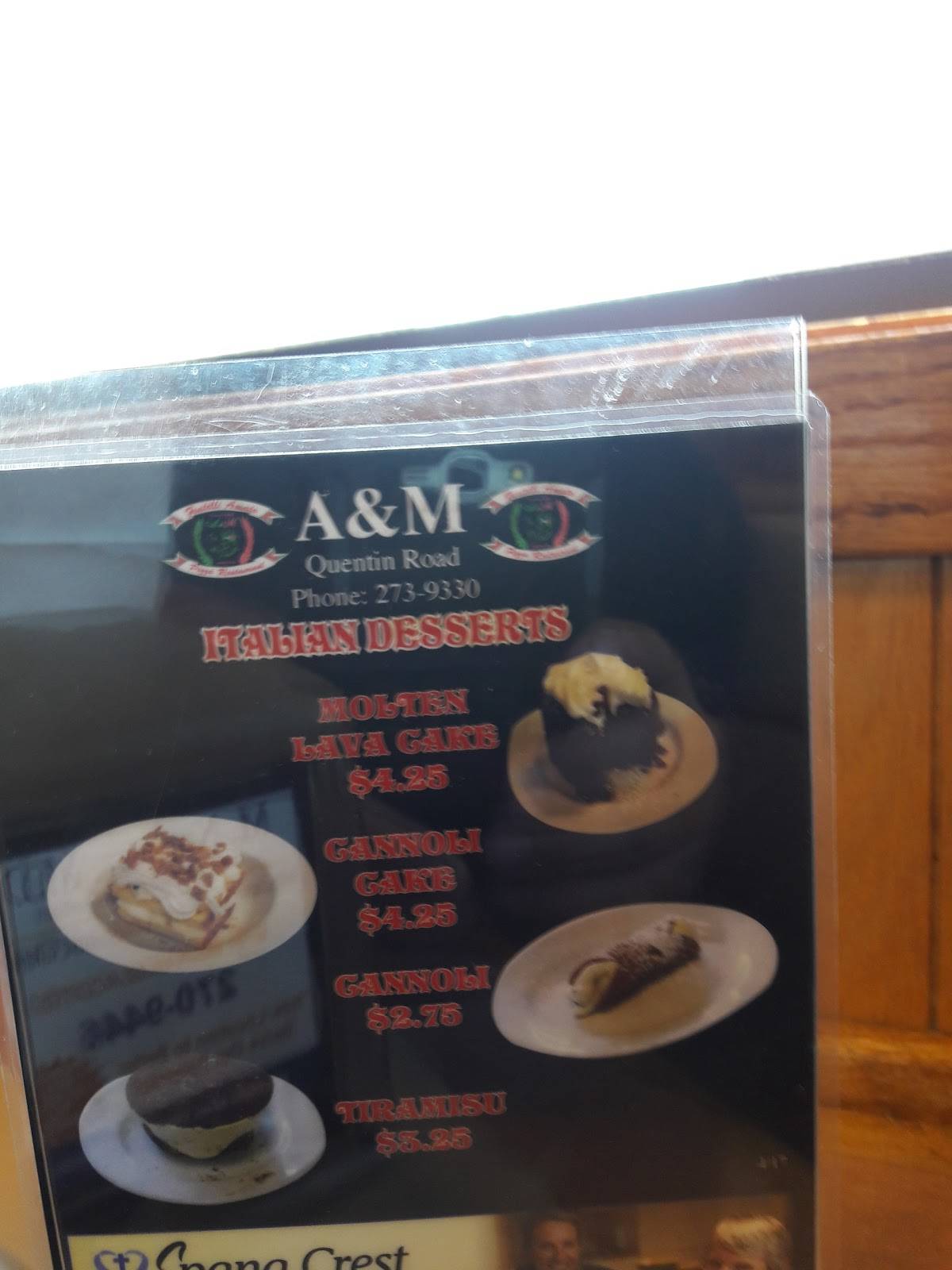 Menu at A&M Pizza Manheim pizzeria, Manheim