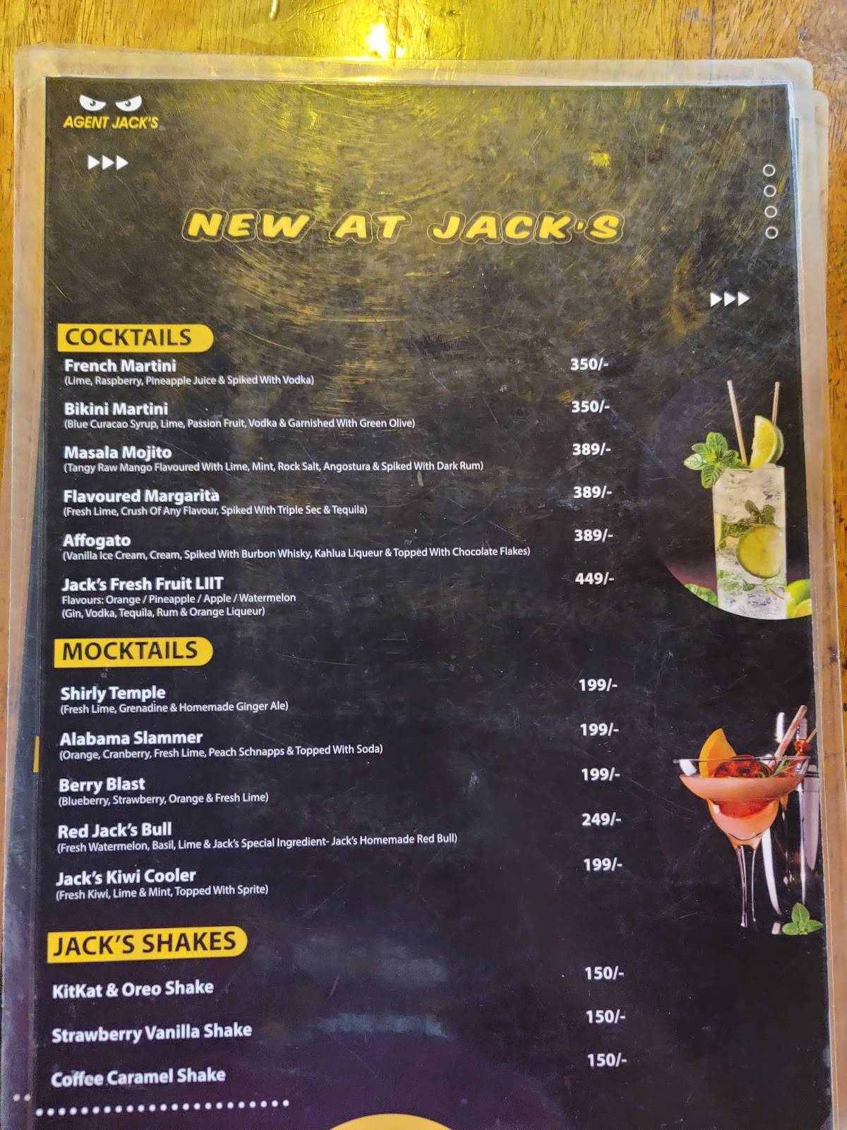 Menu at Agent Jack's (Amanora), Pune, Centre Mall