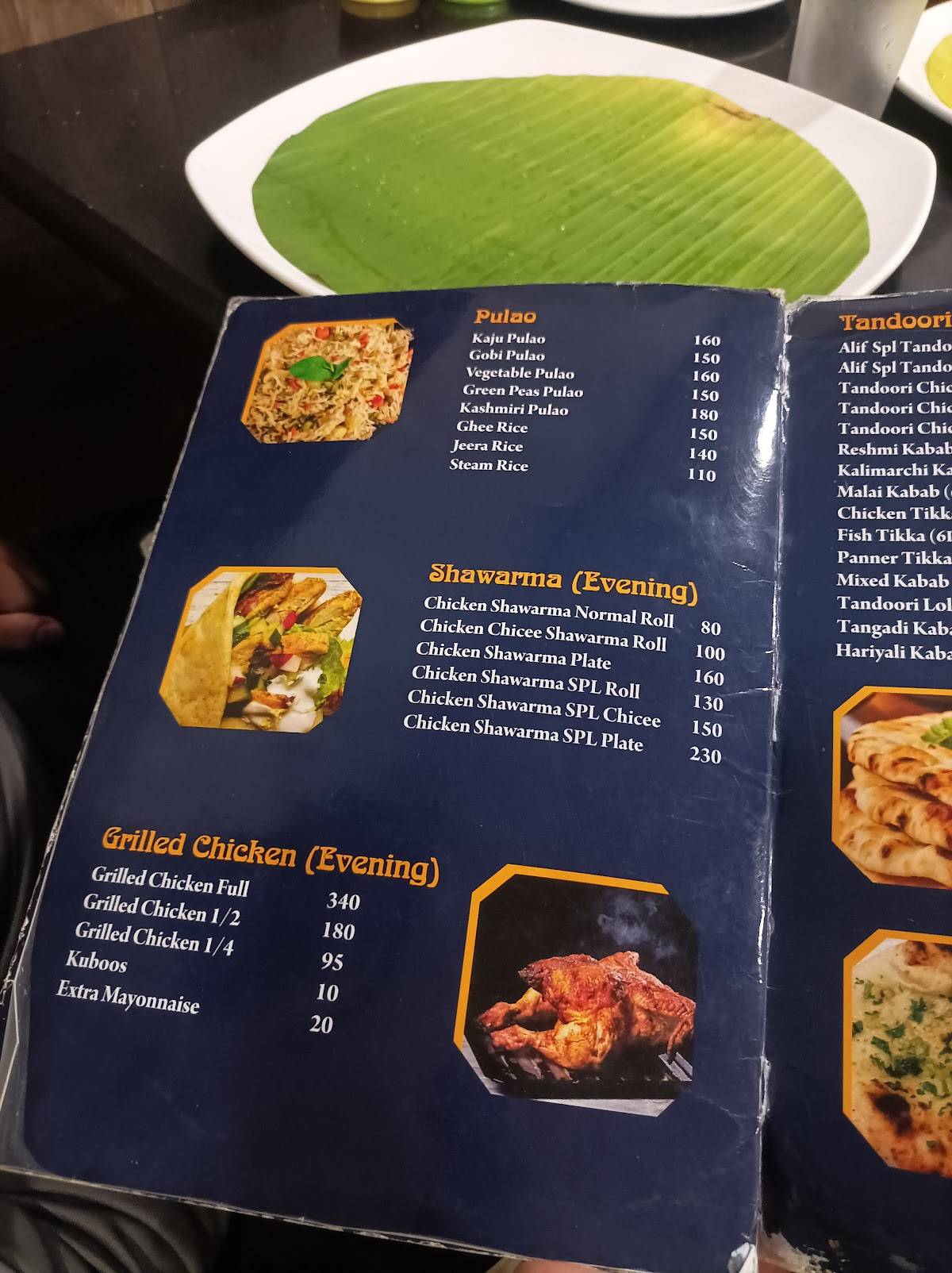 Menu at Alif Biryani, Chennai, 629
