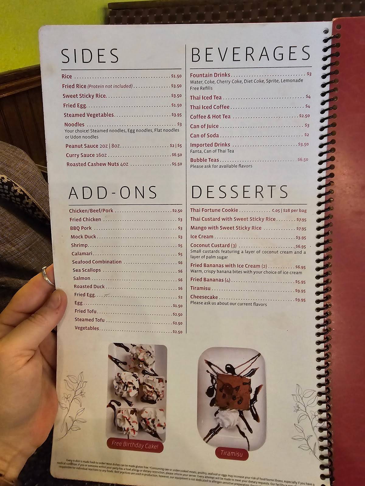Menu at Cool Basil Altoona restaurant, Altoona