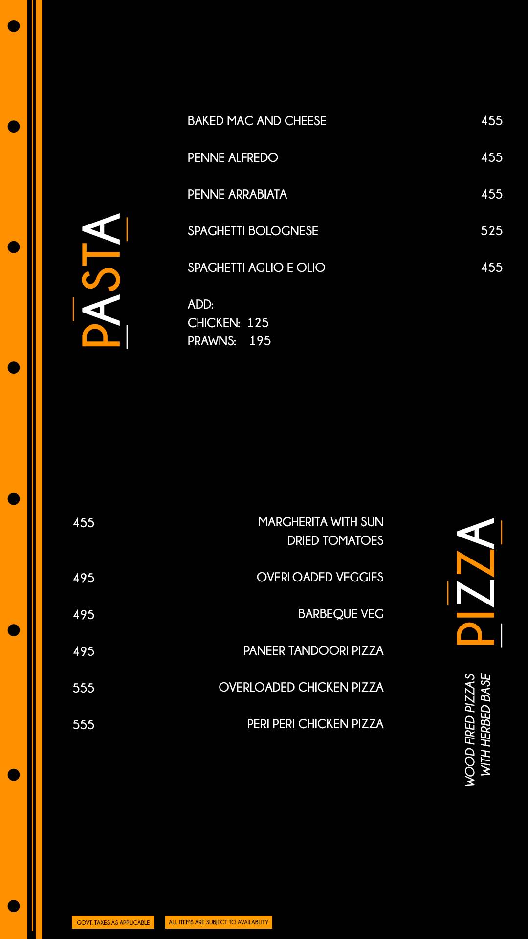 Menu at Andromeda Rooftop & Lounge Bar, Pune
